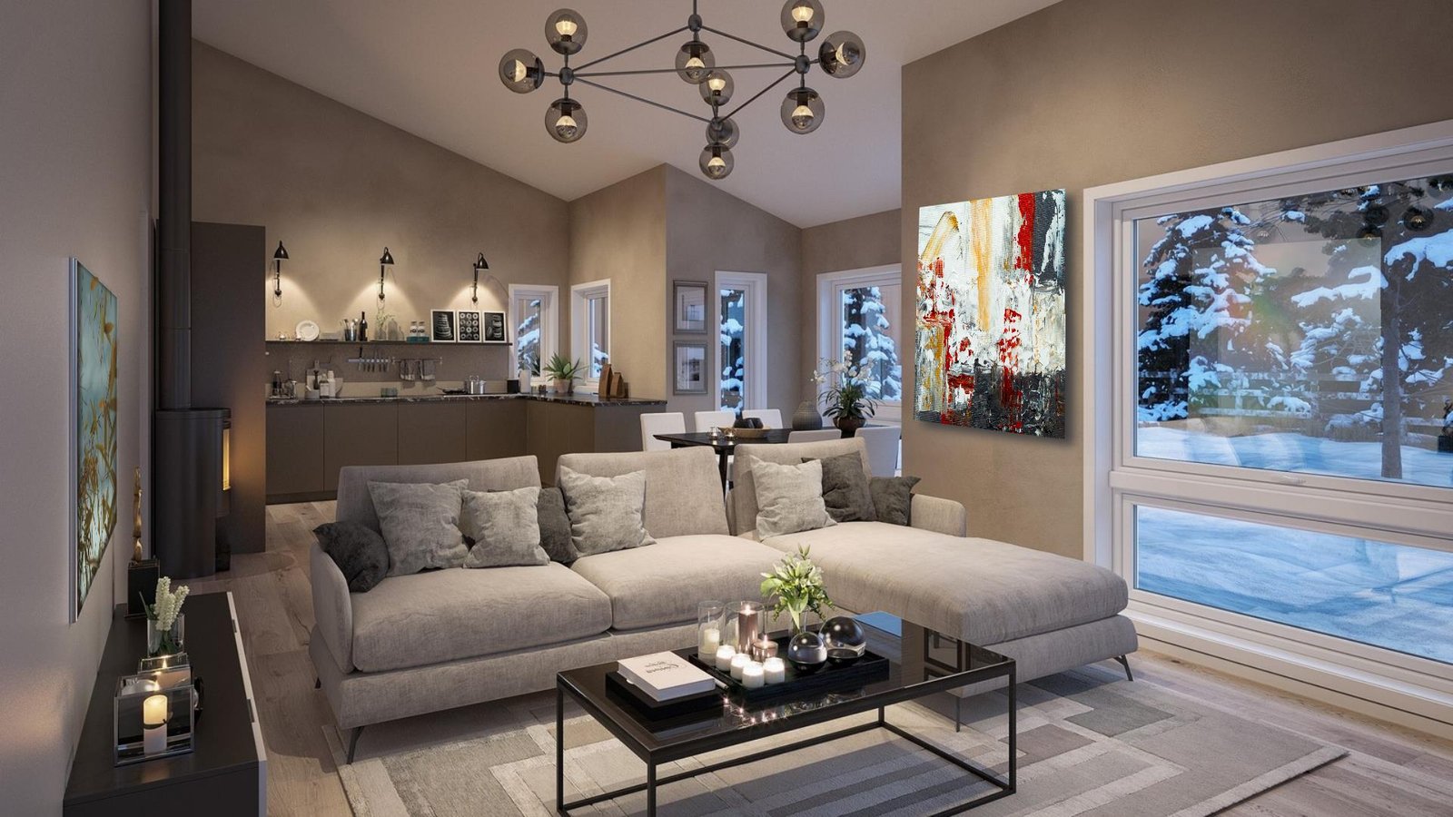 Cool Home Interiors in Taupe Color, Decorating with Colors