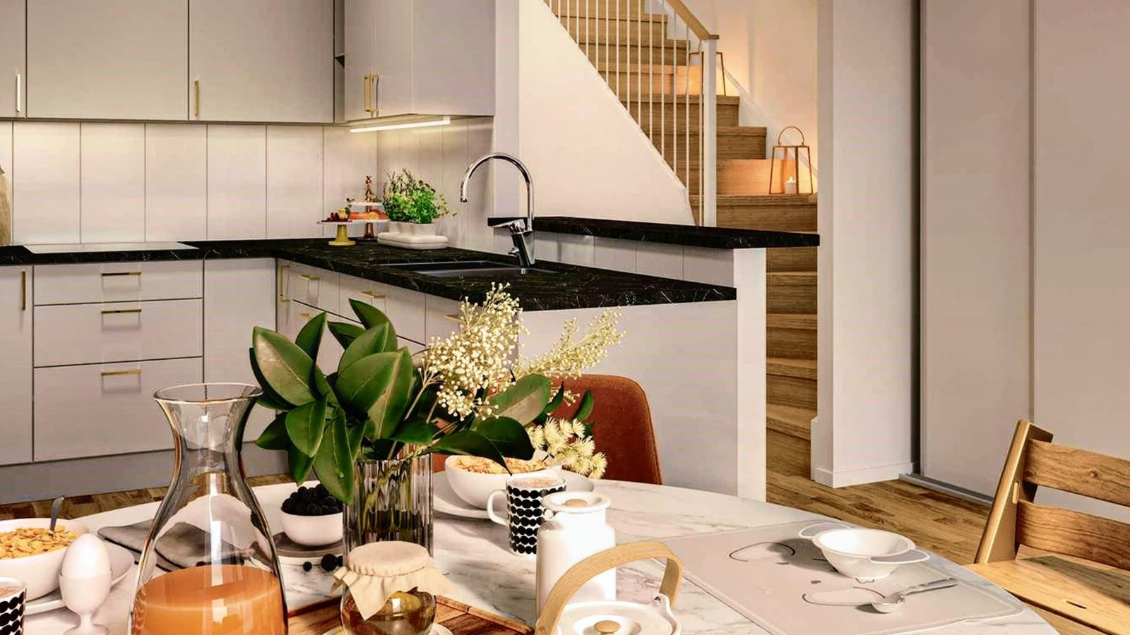 Small Family Homes with Simple, Affordable Interiors