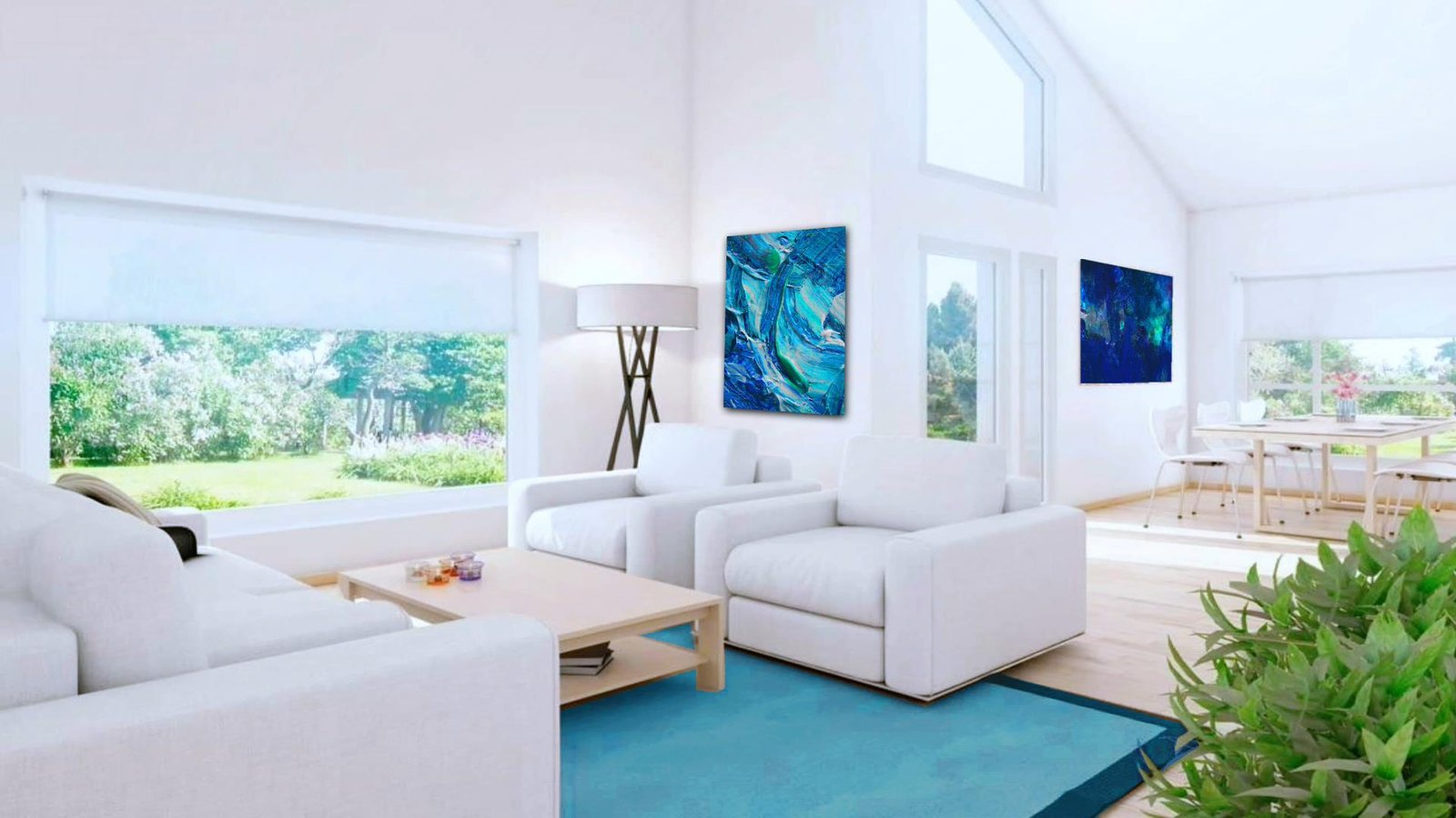 Blue and White Interiors - Decorating with Colors 👍😀