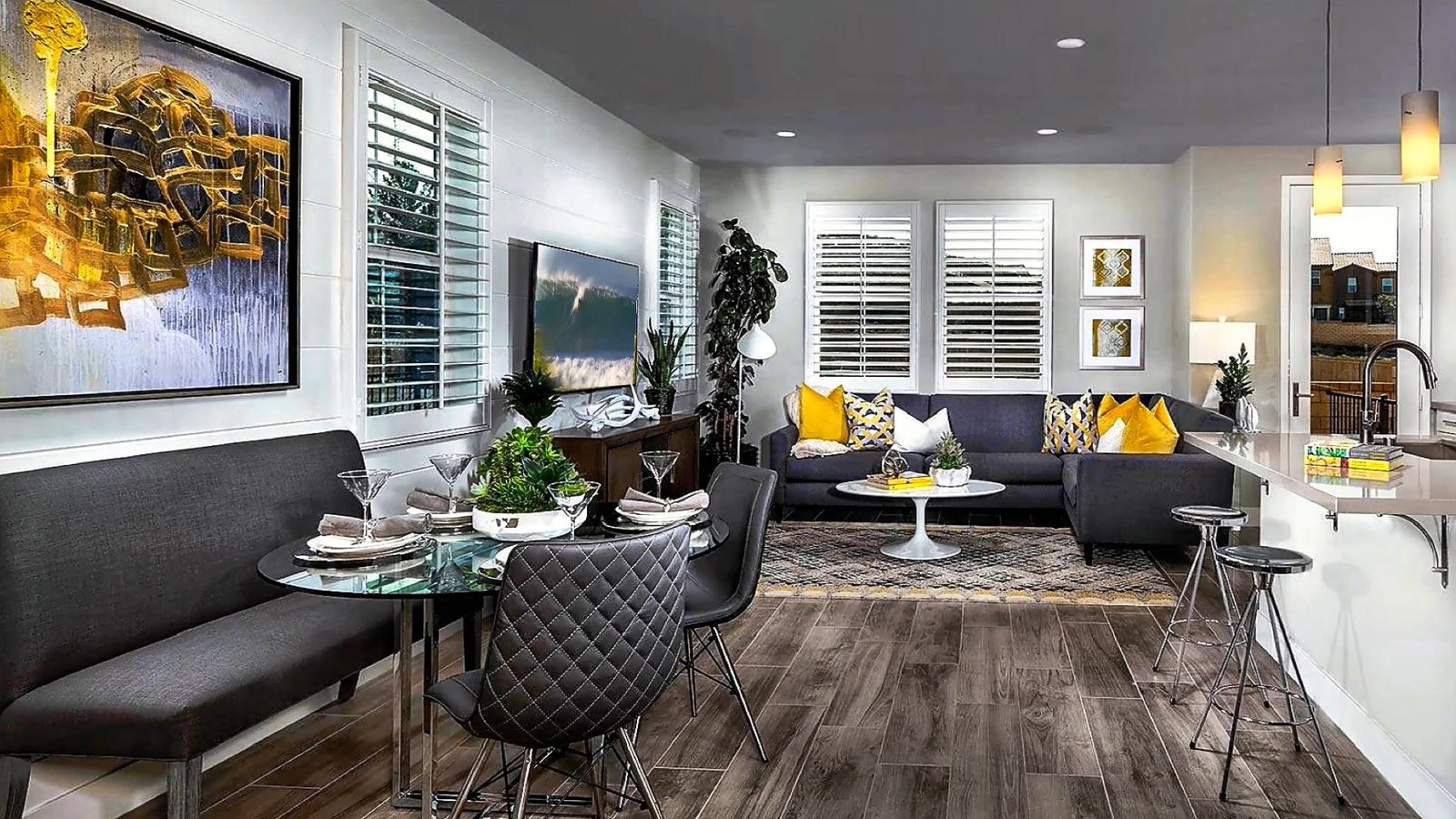 Carpets and rugs create zones in a larger open space 👍😀